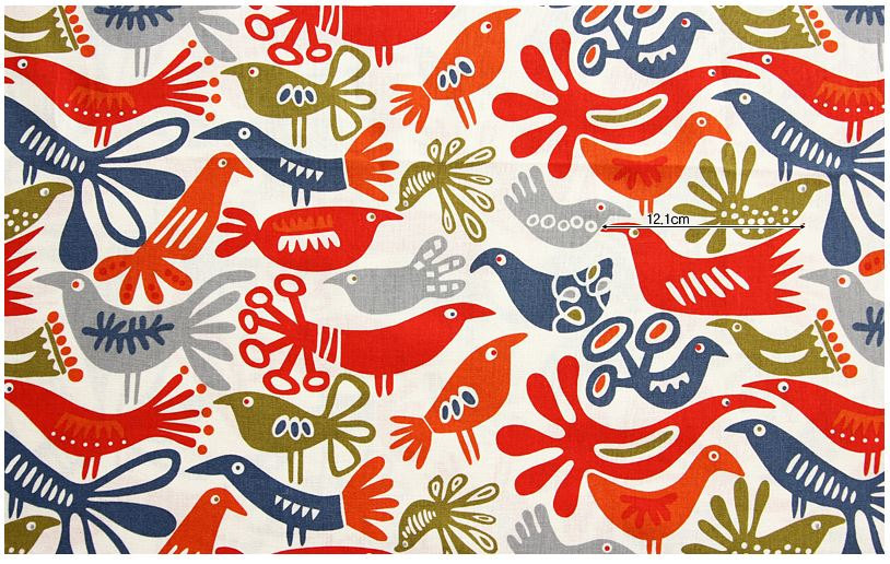 Scandinavian Style Bird Pattern 2 Colors 1/2 Yard Package on Luulla